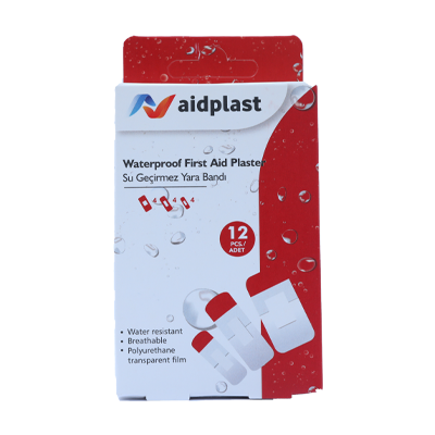 AIDPLAST WATERPROOF FIRST AID PLASTER 12'S – Raf Pharmacy