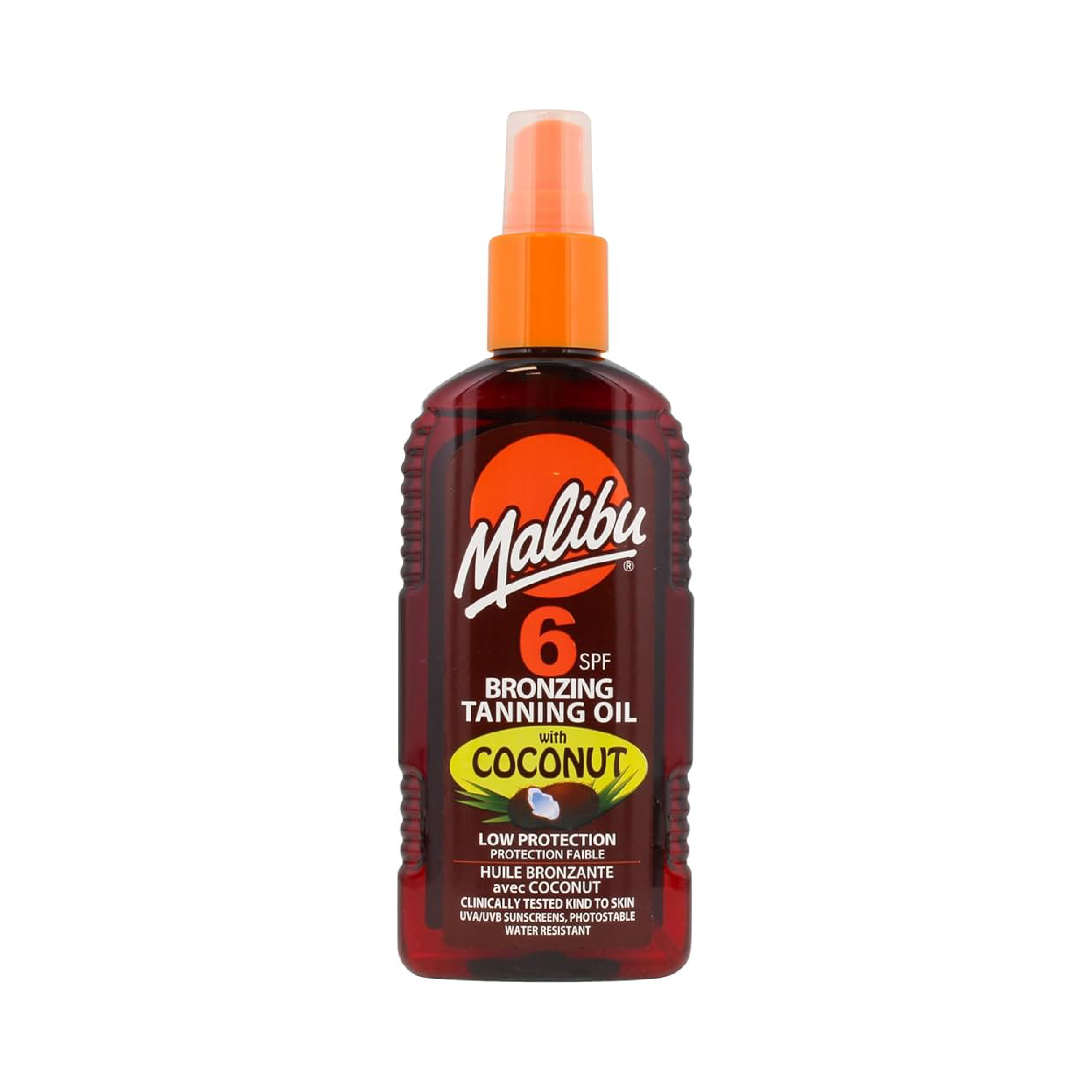Malibu Spf 6 Bronzing Tanning Oil With Coconut 200 Ml – Raf Pharmacy