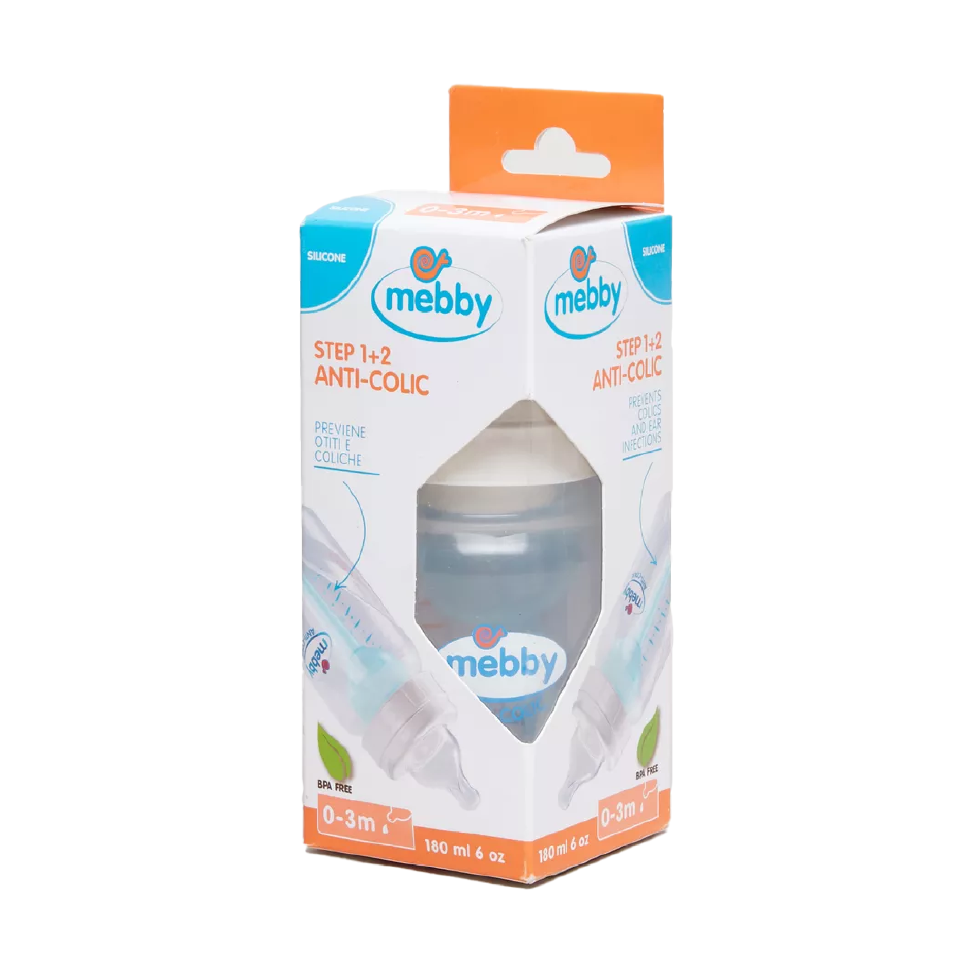Mebby Anti Colic Plastic Feeding Bottle 180Ml 0 To 3Months – Raf Pharmacy