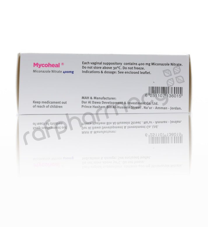 MYCOHEAL 400MG VAGINAL SUPPOSITORY 3'S – Raf Pharmacy