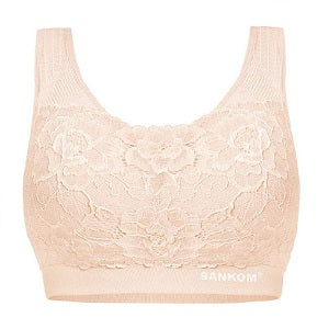 Sankom Light Pink Patent Classic Bra With Lace Medium And Large – Raf ...