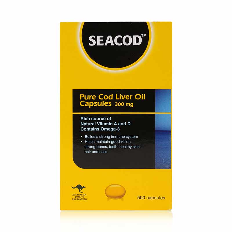 SEACOD PURE COD LIVER OIL 300MG 500 CAPSULES – Raf Pharmacy