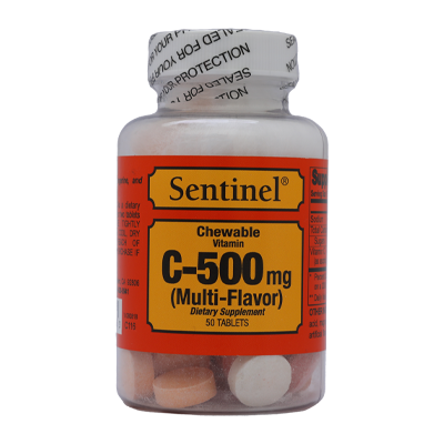 SENTINEL CHEWABLE VITAMIN C-500MG MULTI FLAVOR TABLETS 50'S – Raf Pharmacy