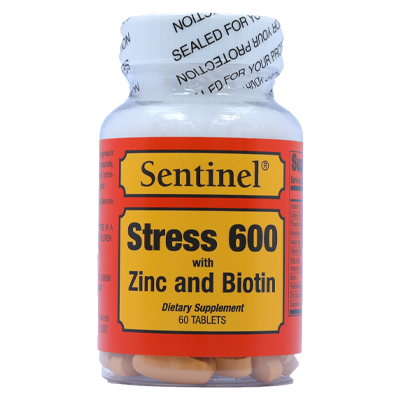 SENTINEL STRESS 600 WITH ZINC&BIOTIN TABLETS 60'S – Raf Pharmacy